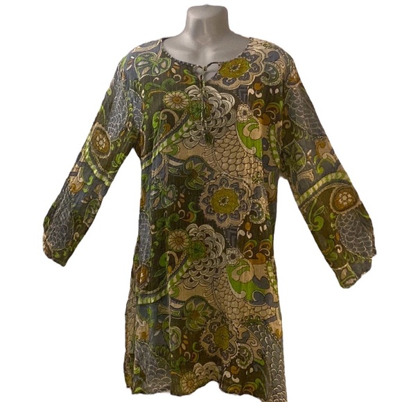 belma | Tops | Vintage Funky Print Boho Tunic Top | Poshmark